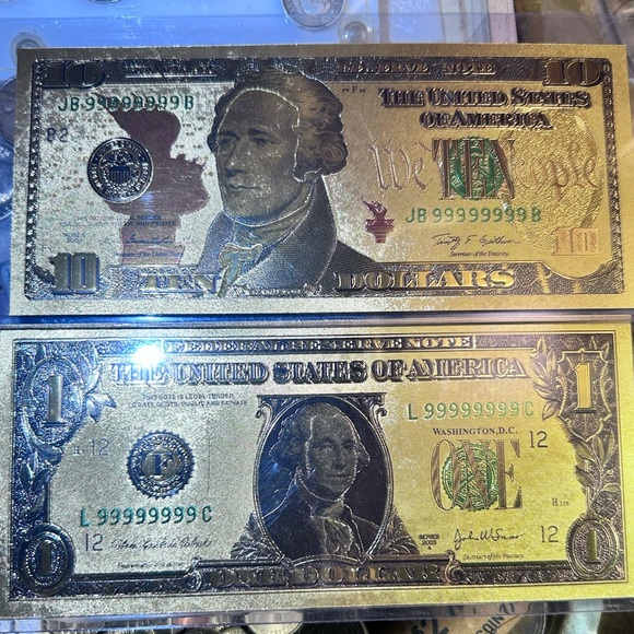 Go US Bank notes | Other | Two 24 Karat Gold Bank Notes One Dollar ...